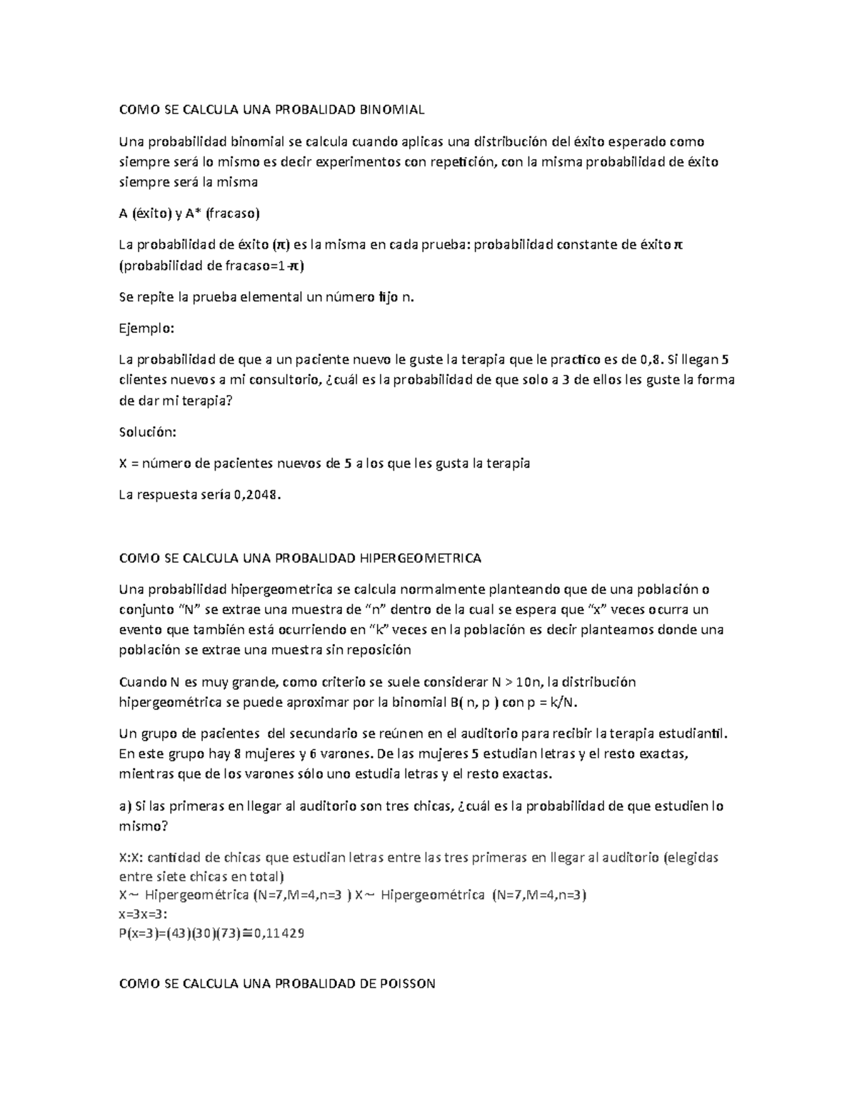 COMO SE Calcula UNA Probalidad Binomial - COMO SE CALCULA UNA ...