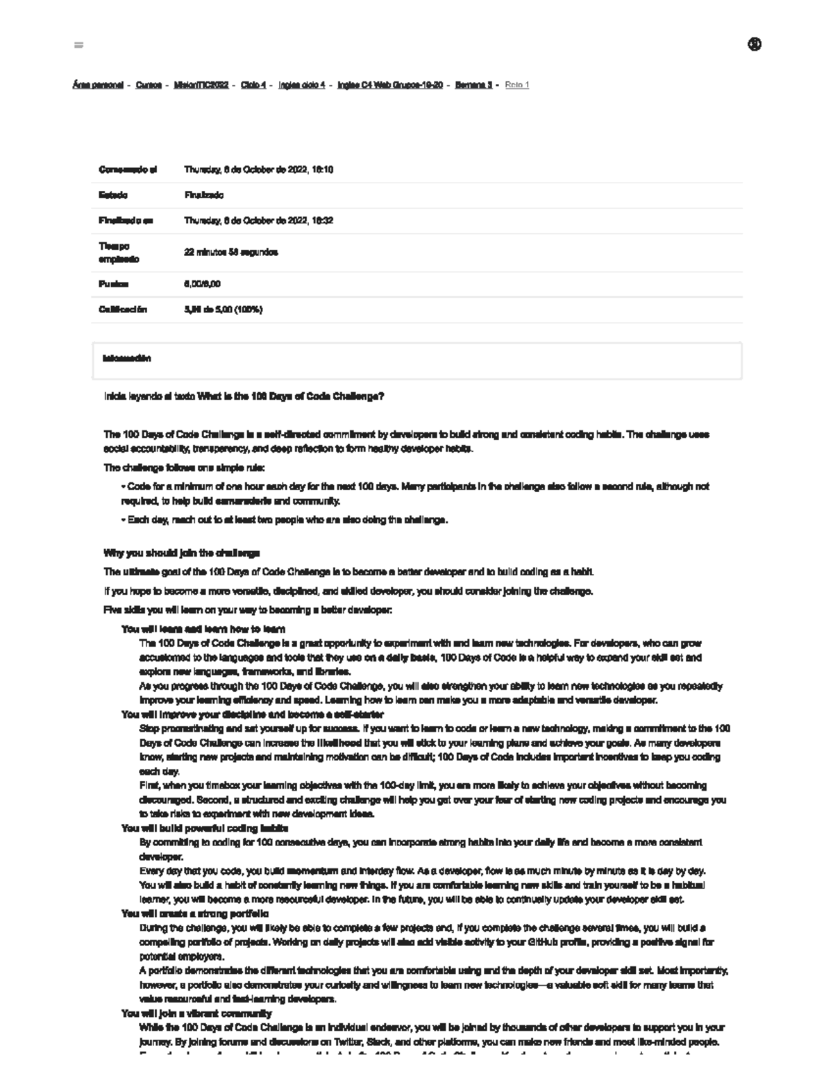 Reto 1 De Ingles Retos Studocu