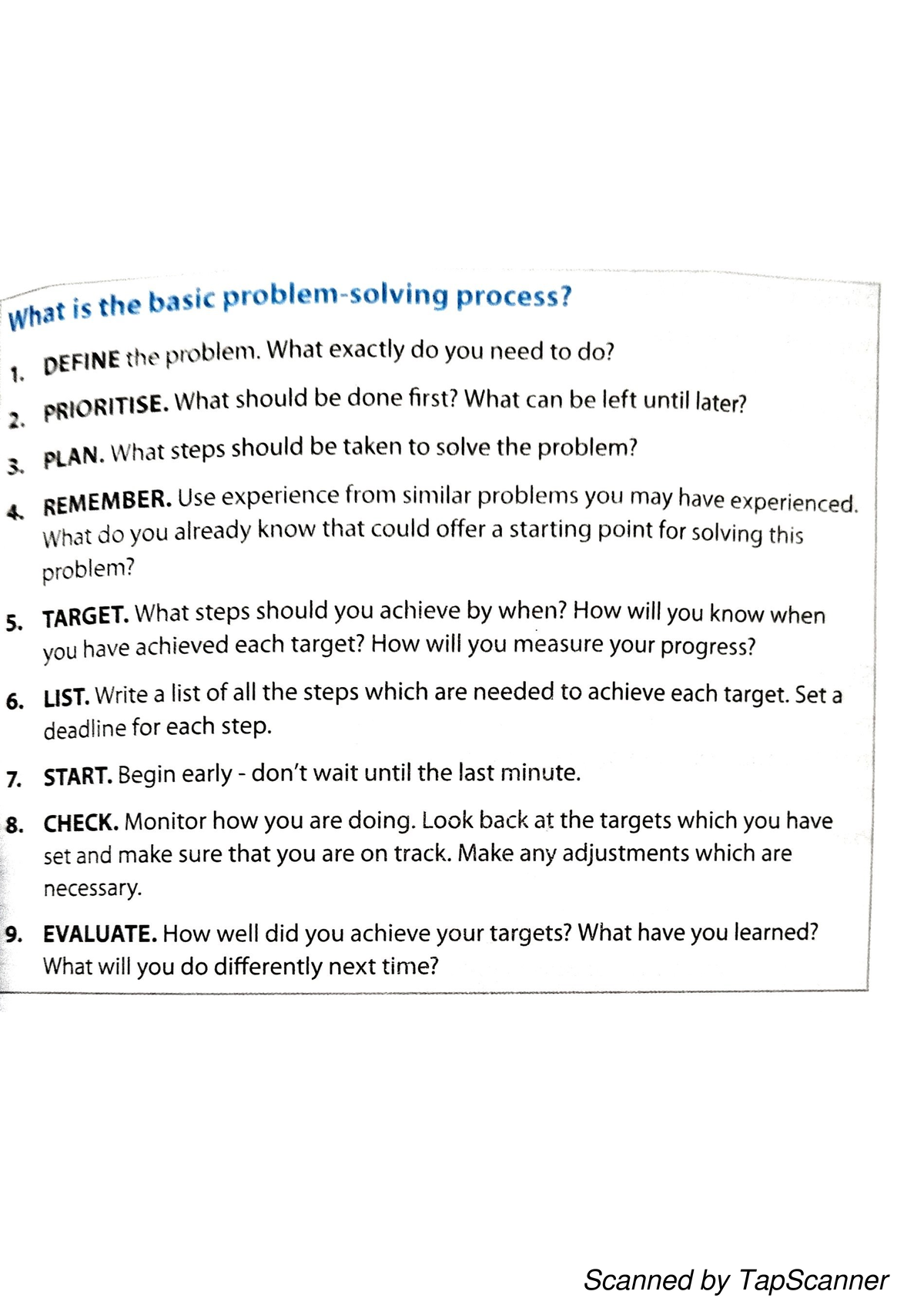 LO - Life orientation process - What is the basic process? DEFINE the ...
