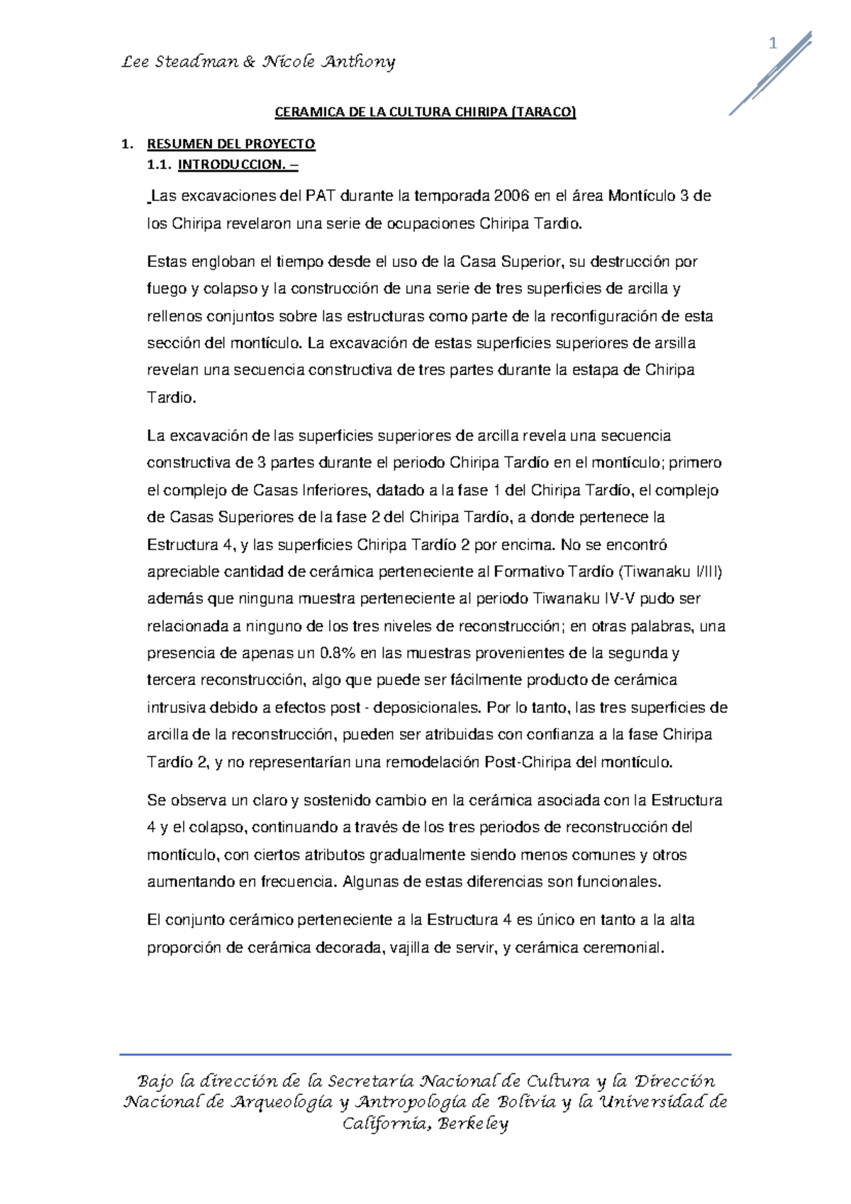 Reseña 2 - Lee Steadman & Nicole Anthony Bajo la dirección de la ...
