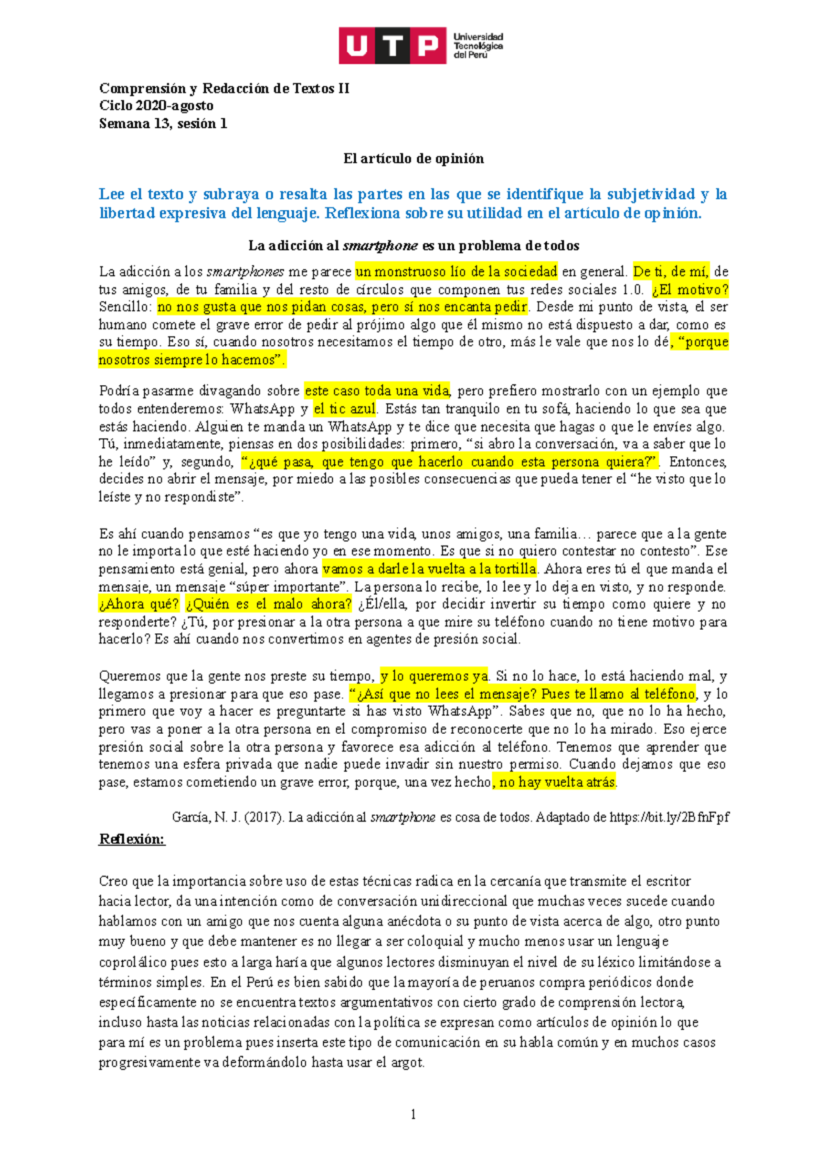 S13. s1 - Resolver ejercicio - Comprensión y Redacción de Textos II ...