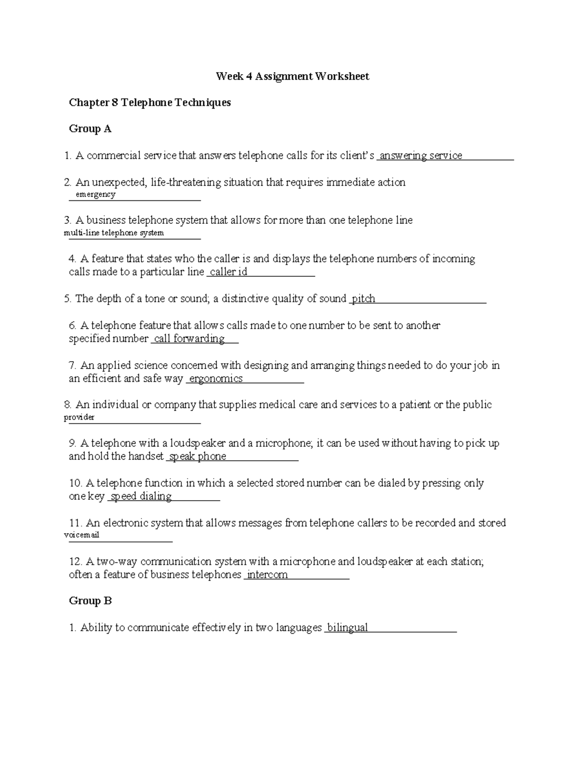 Week 4 Assignment Worksheet-04282024 - Week 4 Assignment Worksheet ...