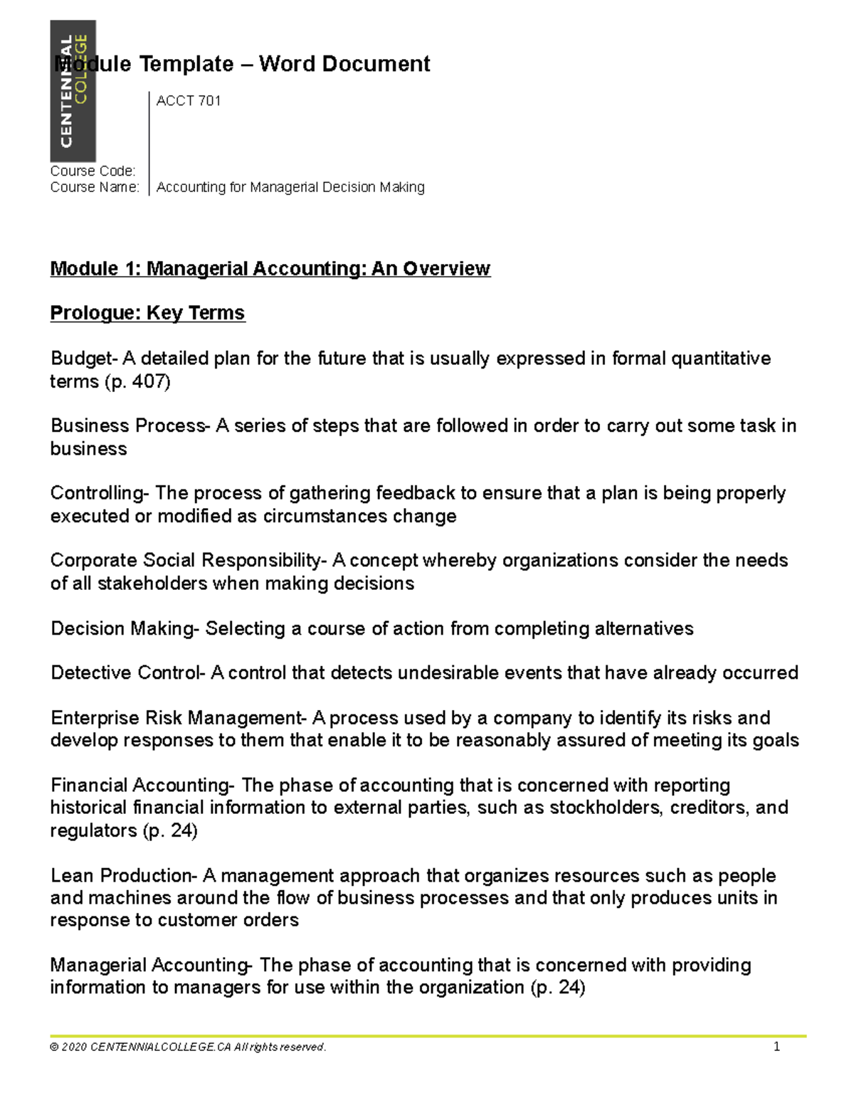 ACCT 701- Module 1- Key Terms Transcript- V1 5-18-20 - Module Template ...