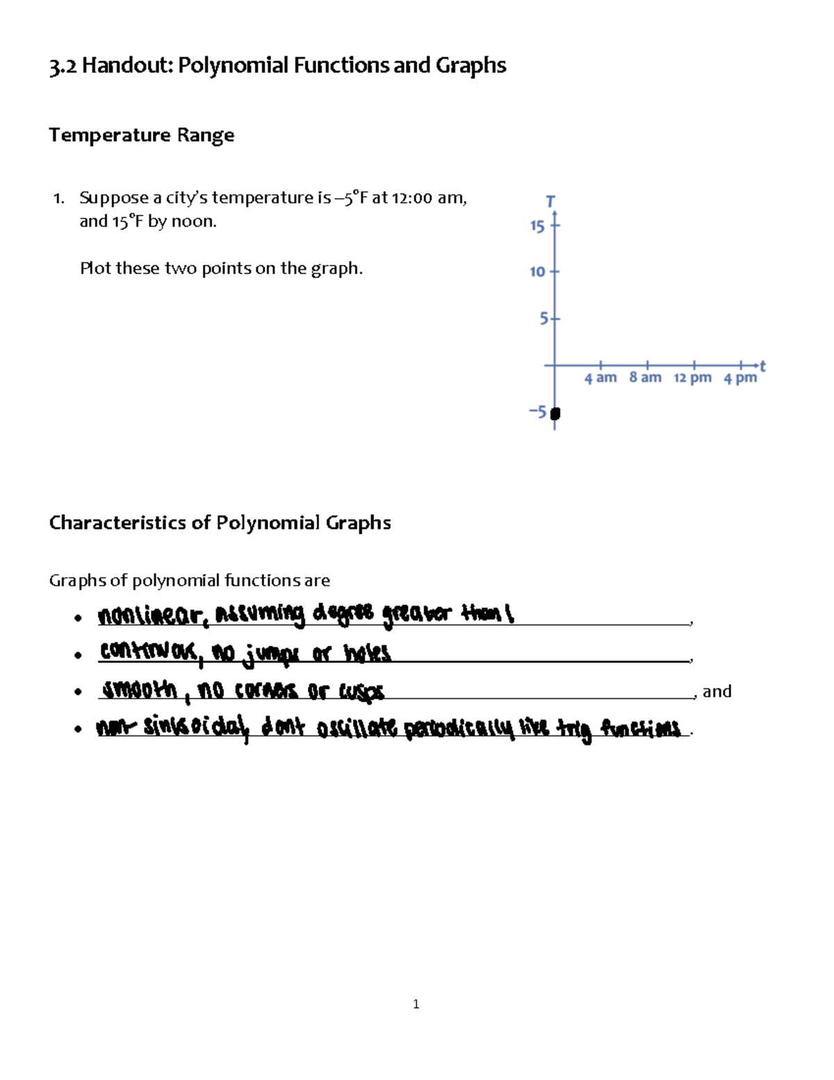 3 - Prof. Jennifer Davis - 1 3 Handout: Polynomial Functions and Graphs ...