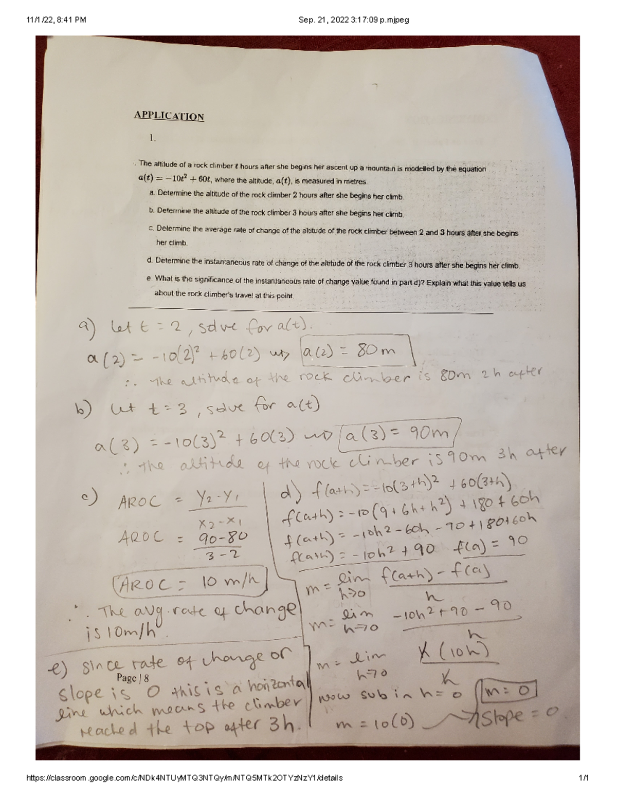 MCV4U Practice test page 1 - Math 1Ls3 - 11/1/22, 8:41 PM Sep. 21, 2022 ...