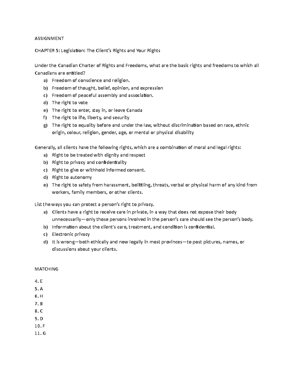 Assignment Chapter 5 Legislation - ASSIGNMENT CHAPTER 5: Legislation ...