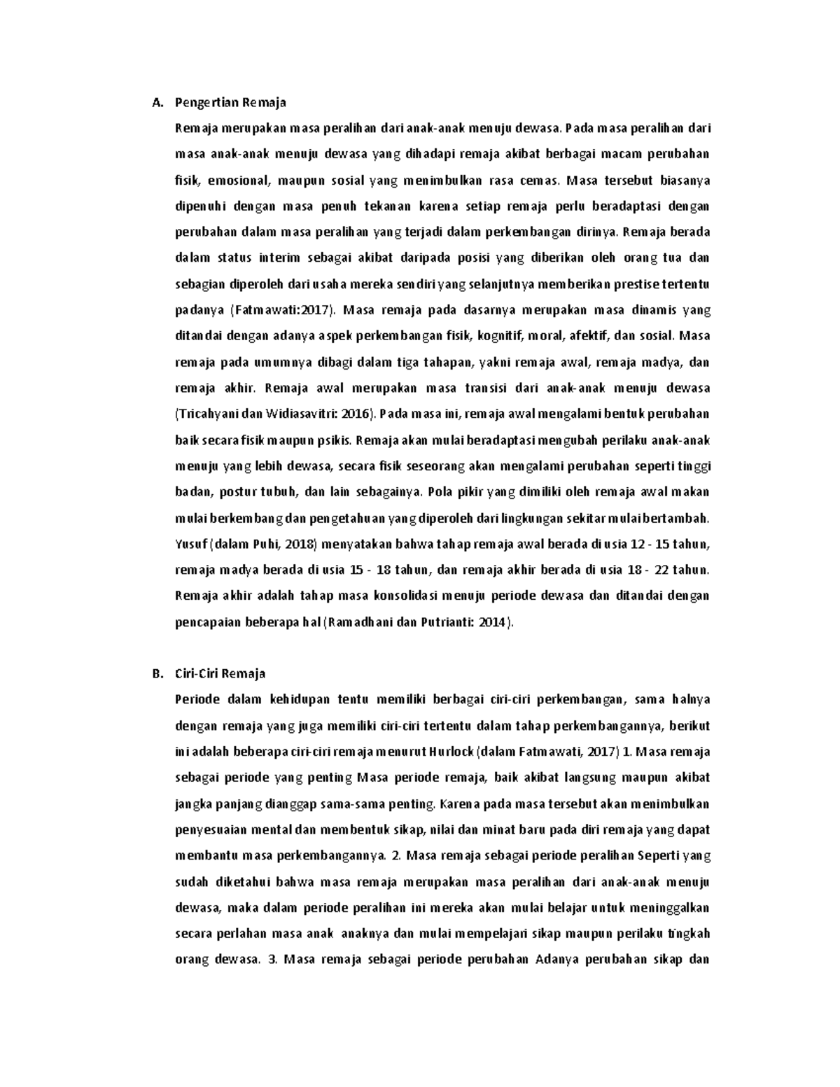 Remaja Awal dan Remaja Akhir Menurut Sigmund Freud - A. Pengertian ...