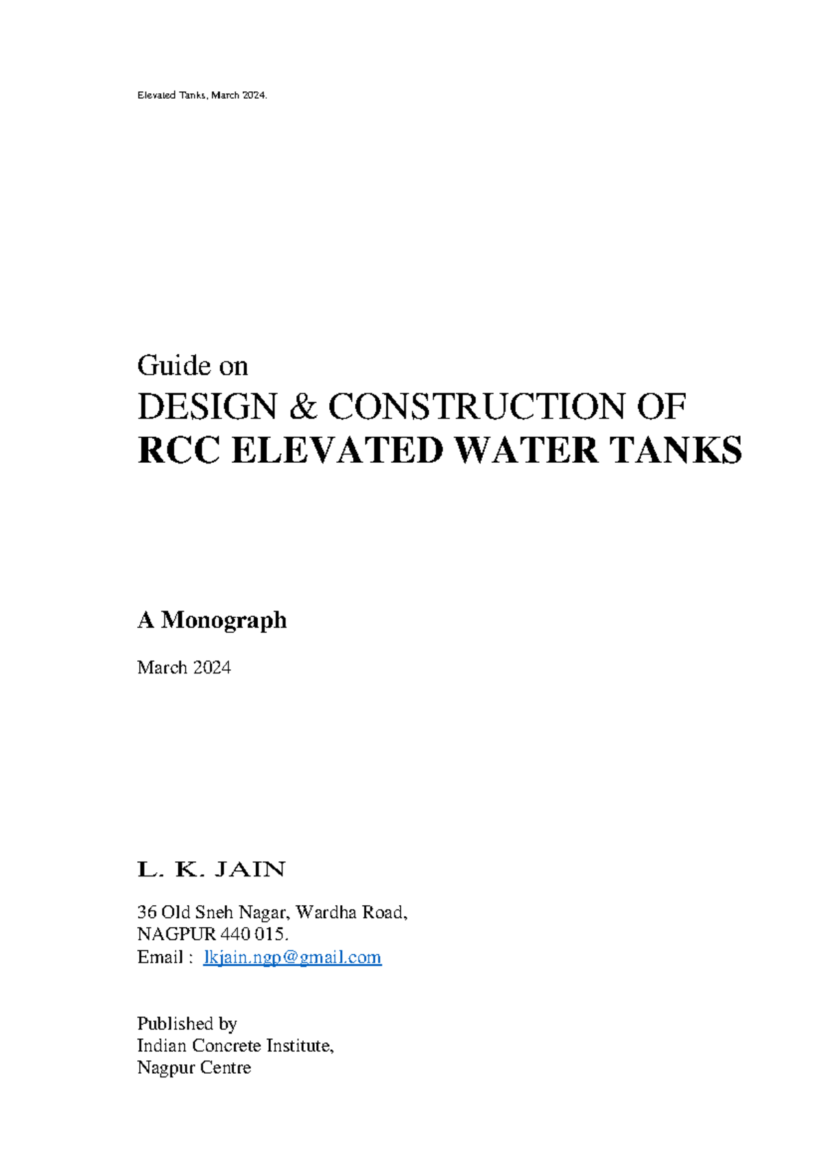 Design of staging of elevated tanks - Guidelines - Elevated Tanks ...