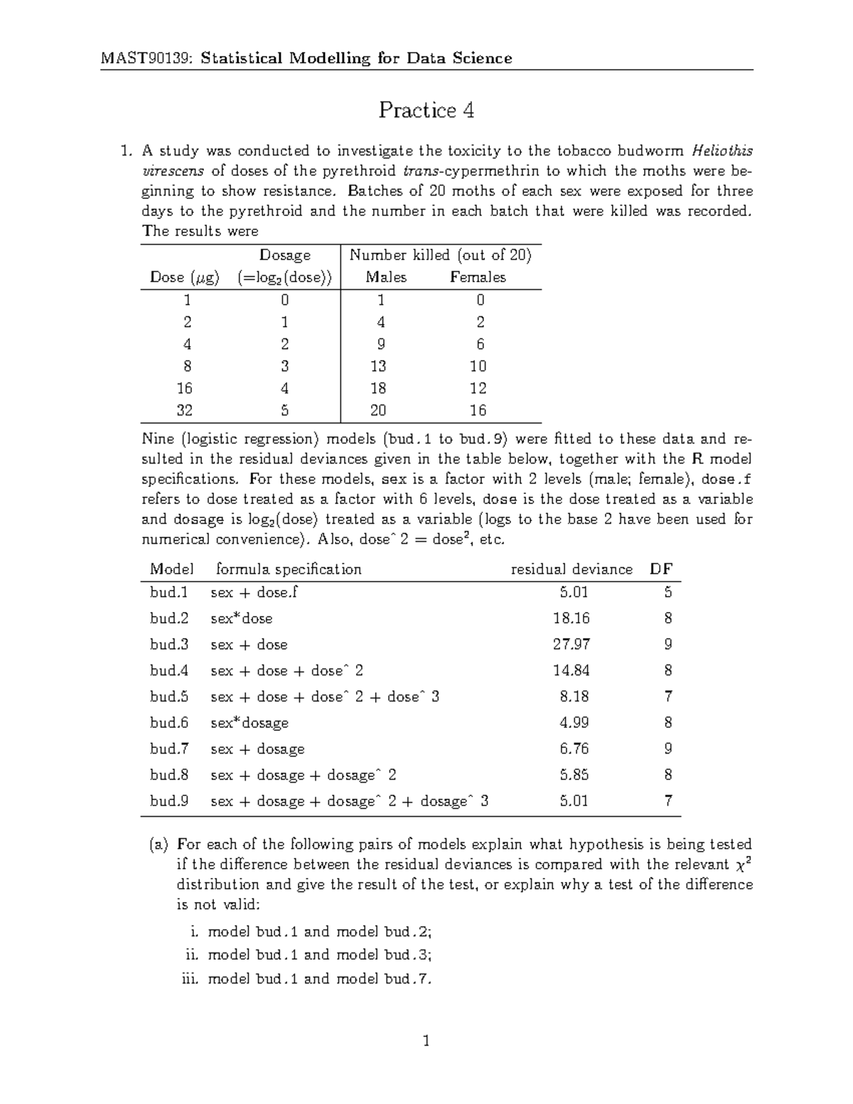 MAST90139 Statistical Modelling for Data Science practical week4 ...