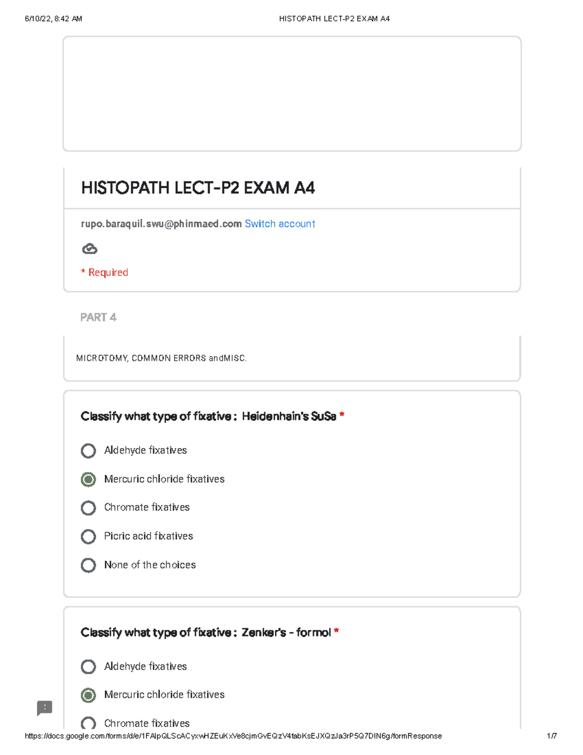 581495523 Histopath Lect p2 Exam a4 4 - PART 4 MICROTOMY, COMMON ERRORS ...
