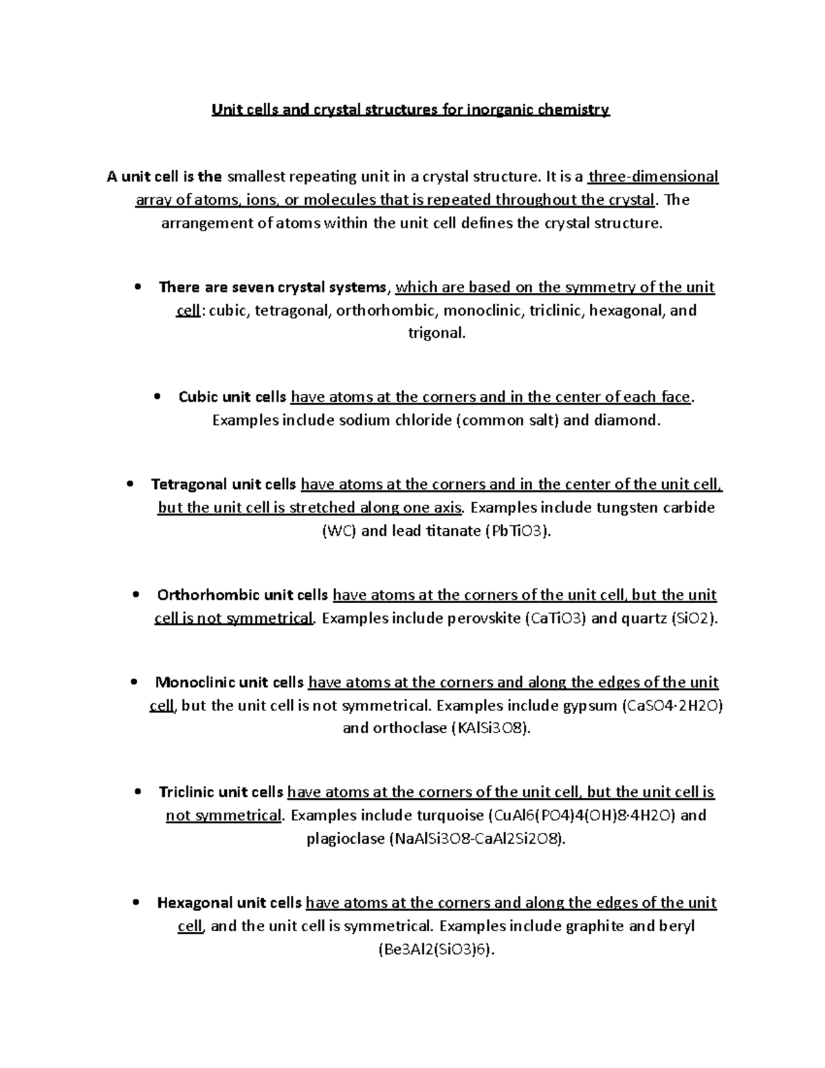 Document 87 (50) - Unit cells and crystal structures for inorganic ...