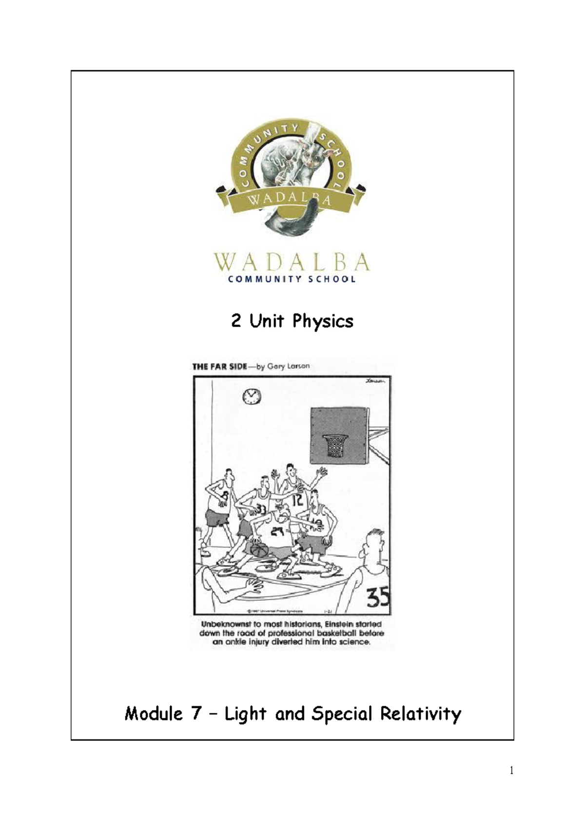 Module 7 – Light and Special Relativity - 2 Unit Physics Module 7 ...