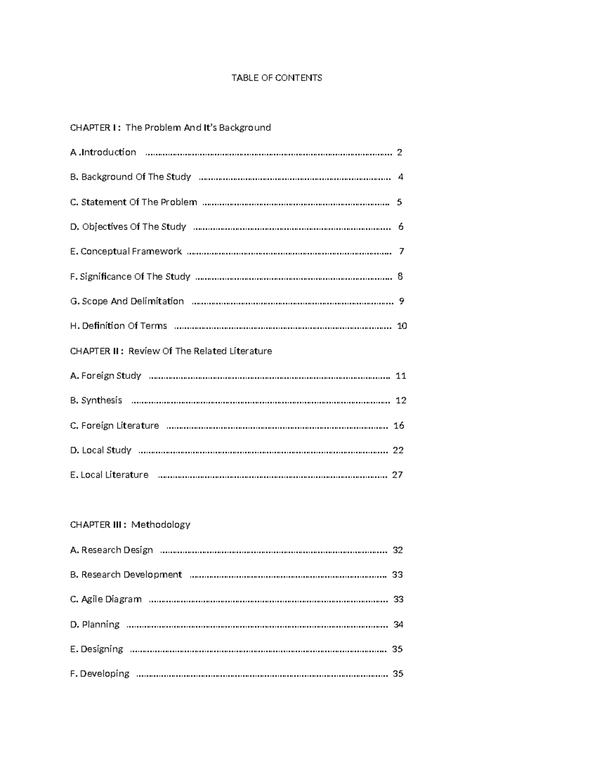 Table OF Contents ni boco pogi - TABLE OF CONTENTS A .Introduction ...