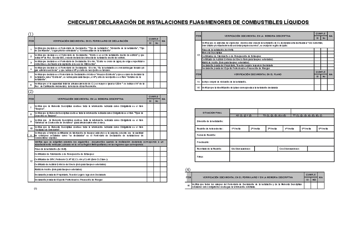 TC4 Checklist - auditoria - (1) ITEM VERIFICACIÓN DOCUMENTAL EN EL ...