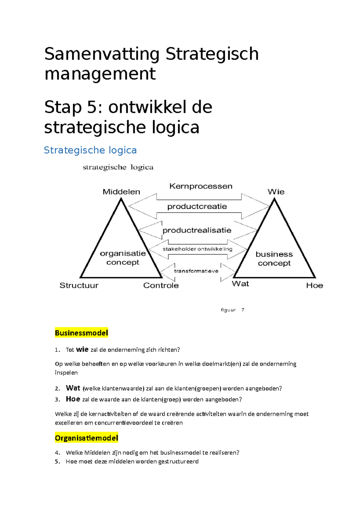 Samenvatting examen strategisch - Samenvatting Strategisch management ...