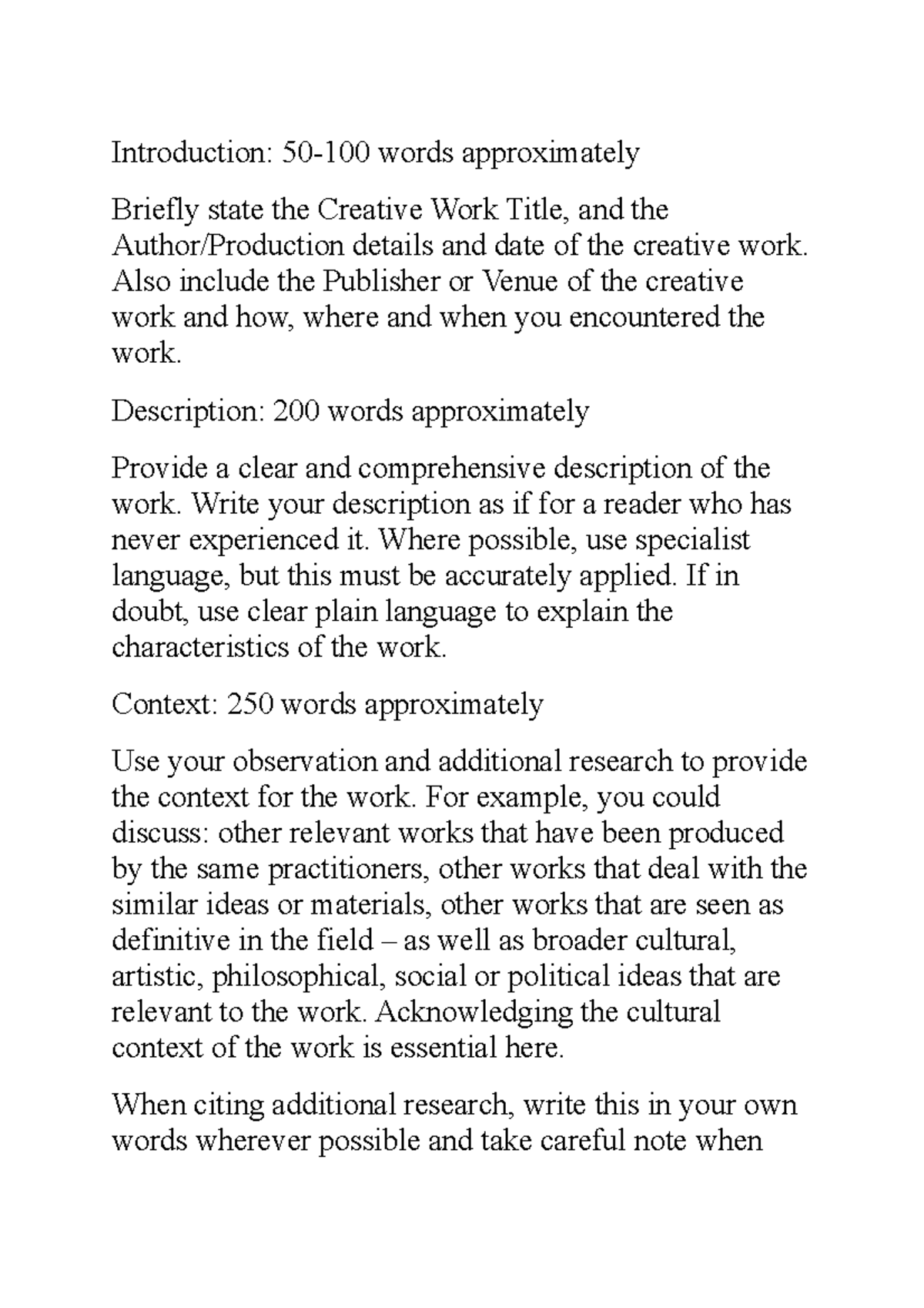 KYB101 Assignment 1 Structure - Introduction: 50-100 words ...