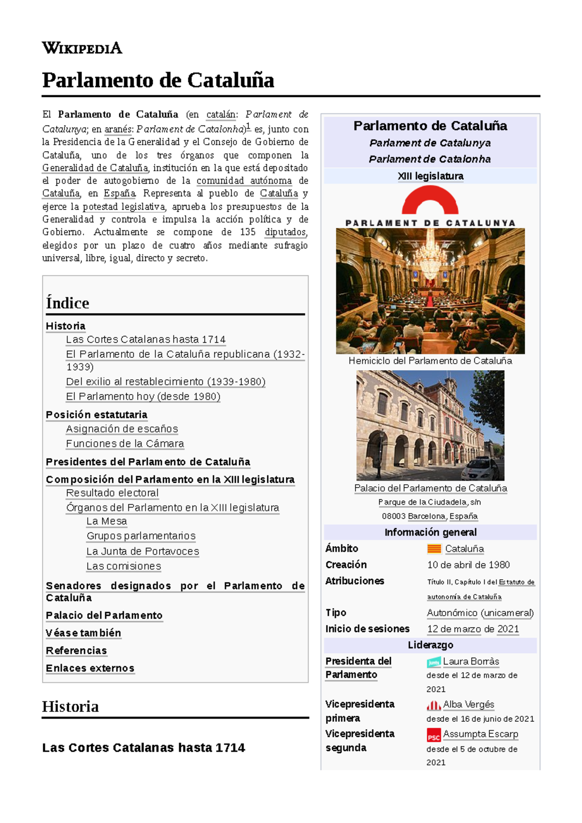 Parlamento de Cataluña - Parlament de Catalunya - Parlament de ...
