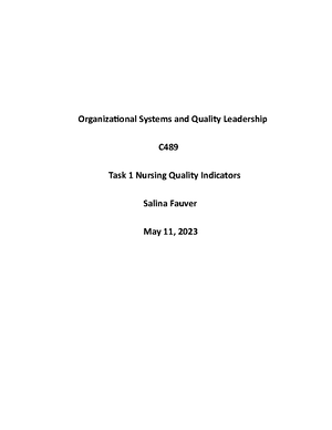 C361 Task 1 Paper - C361 - Evidence Based Practice and Applied Nursing ...