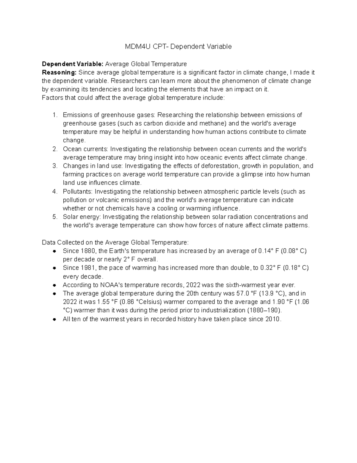 MDM4U CPT- Dependent Variable - MDM4U CPT- Dependent Variable Dependent ...