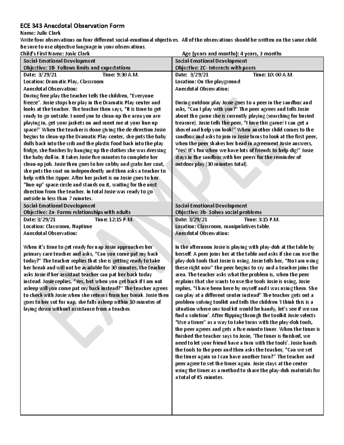 Anecdotal Template - ECE 343- Participation Points- Example - ECE 343 ...