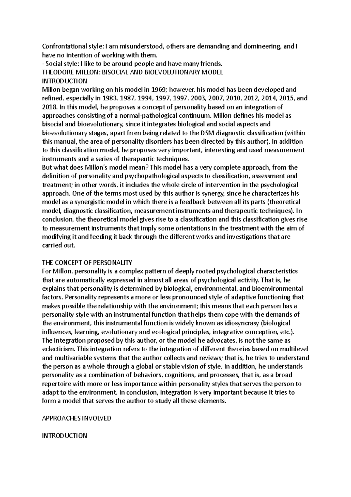 Confrontational style - Social style: I like to be around people and ...