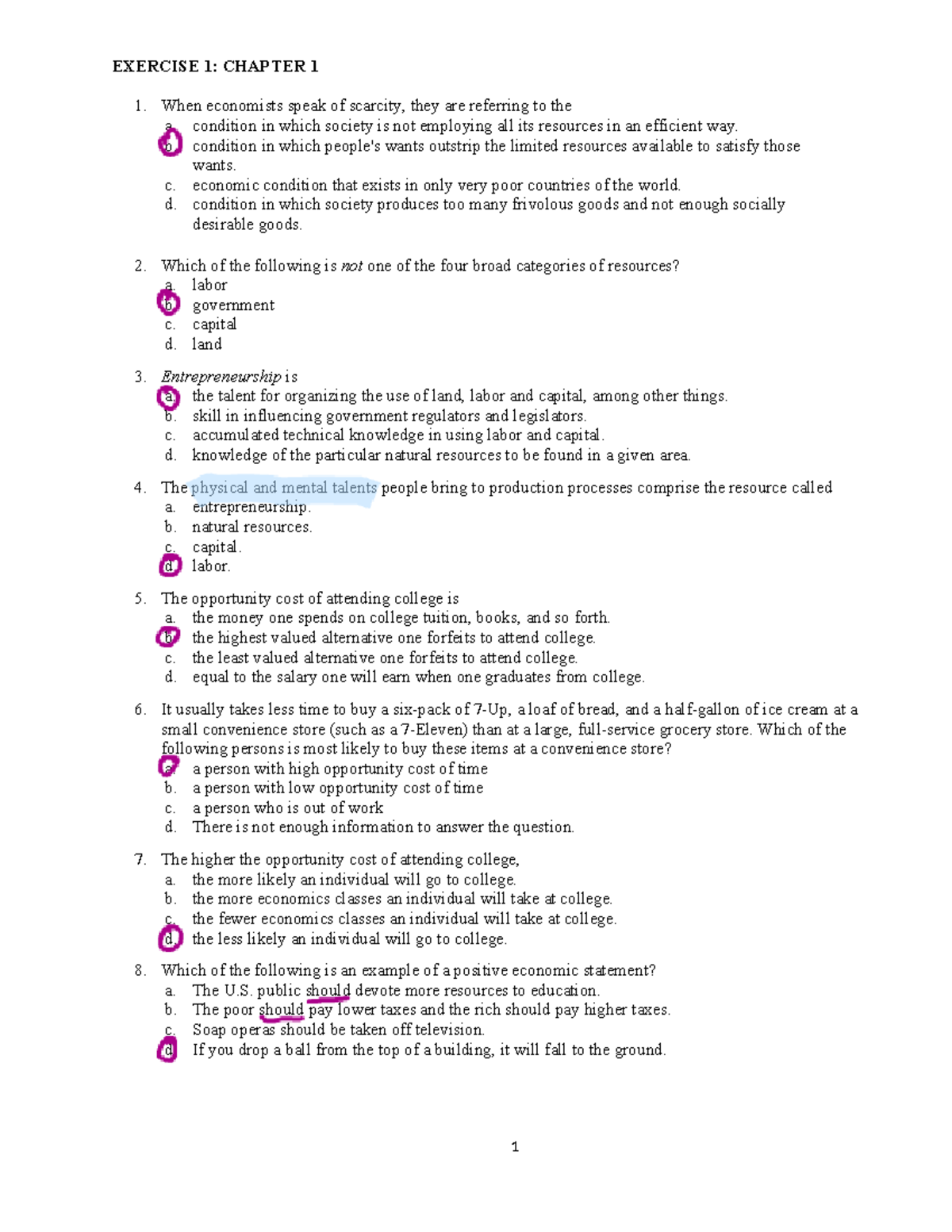 Macroeconomic exercise chapter 2 semester 2 2023/2024 group M BEEB 1013 - EXERCISE 1: CHAPTER 1 ...
