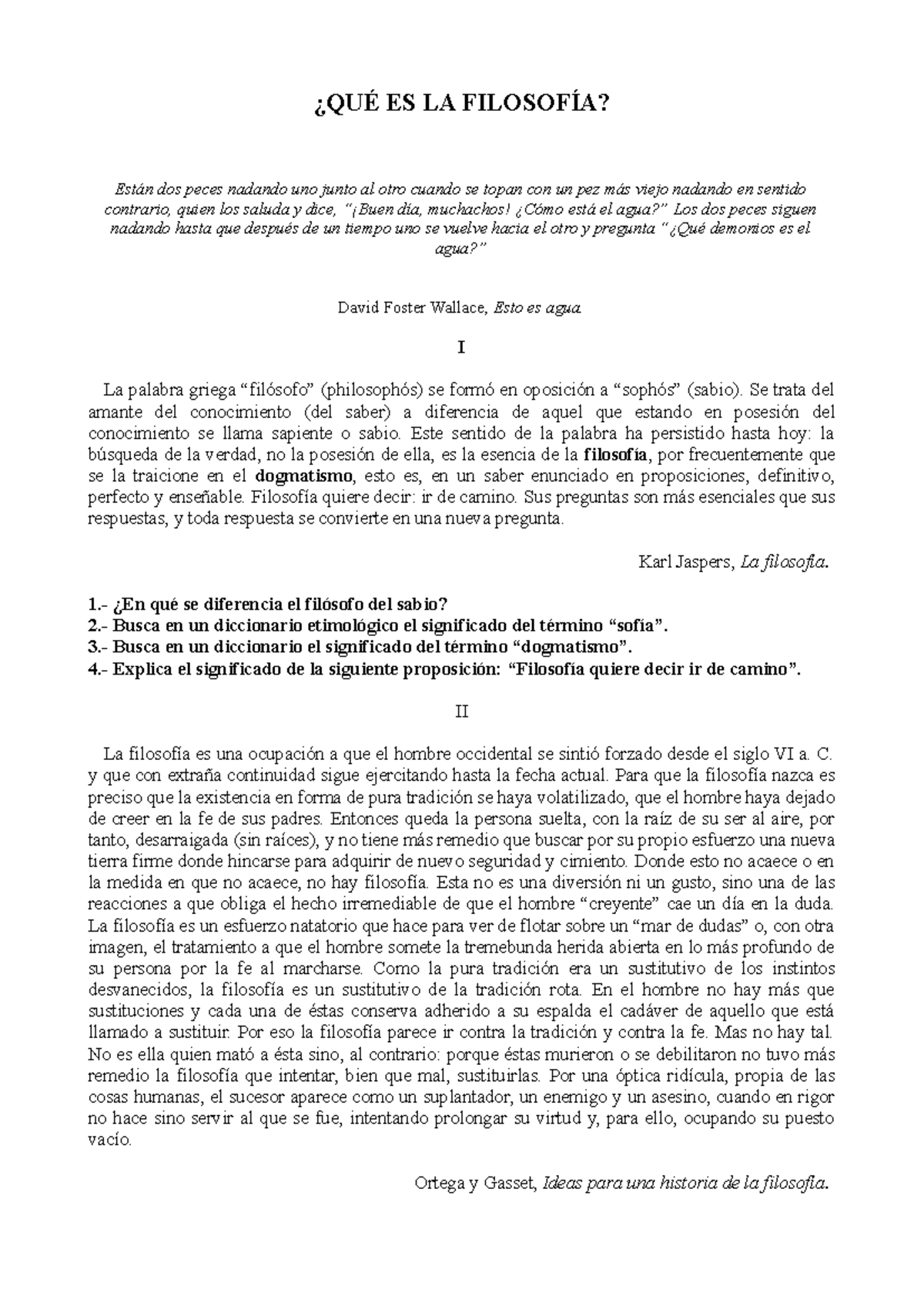 ¿QUÉ ES LA FilosofíA - Texto de filosofía para precticar - ¿QUÉ ES LA ...
