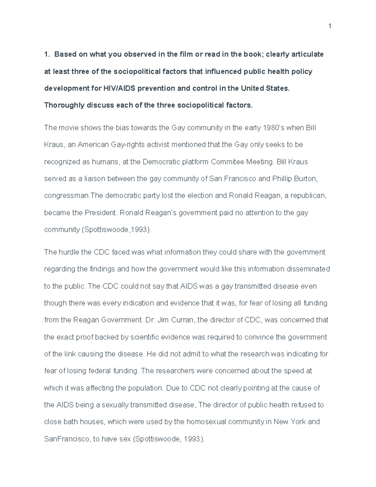 Final Examination Essay Submission NR4637 AND THE BAND Played ON ...