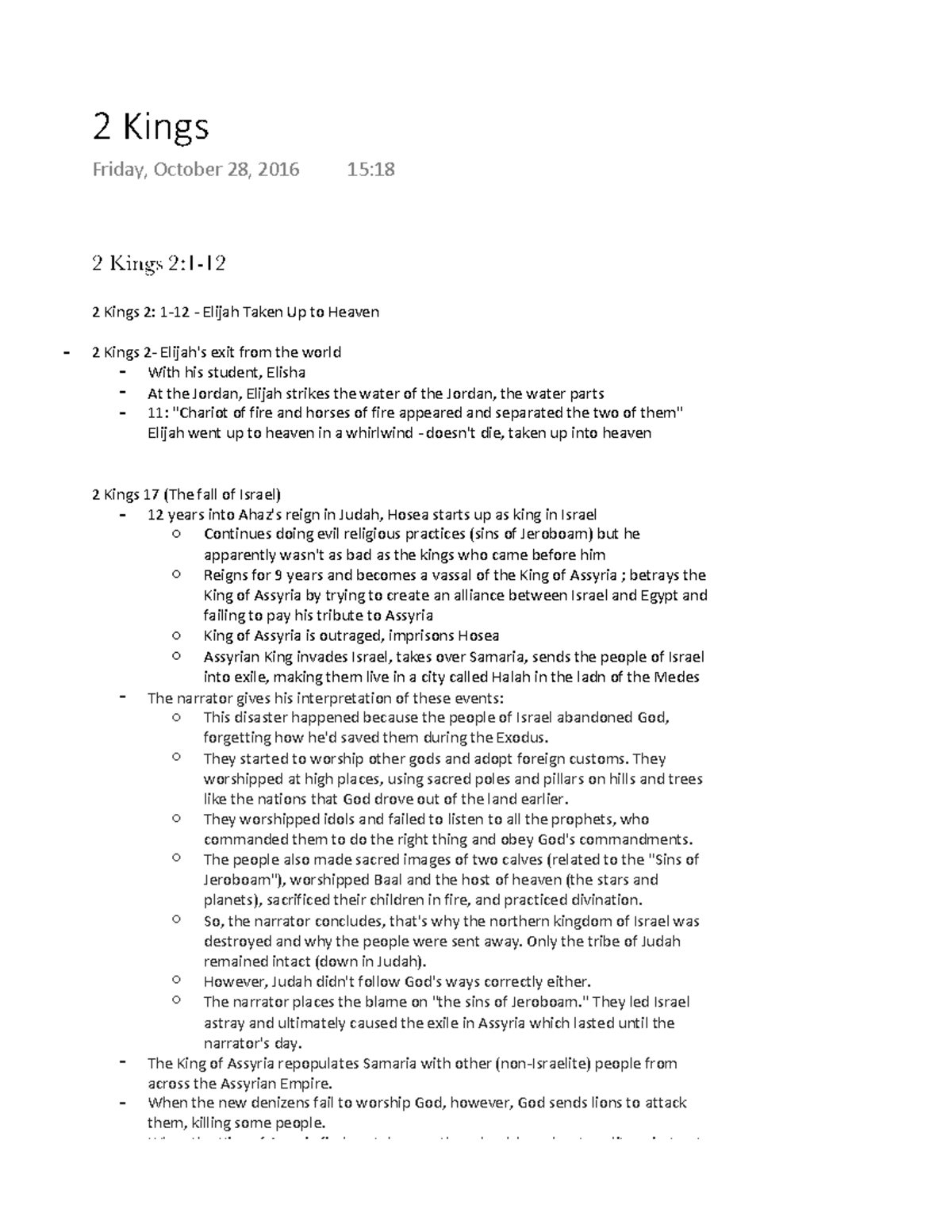 2 Kings Summary - THEO 3100: Introduction to Old Testament Professor ...