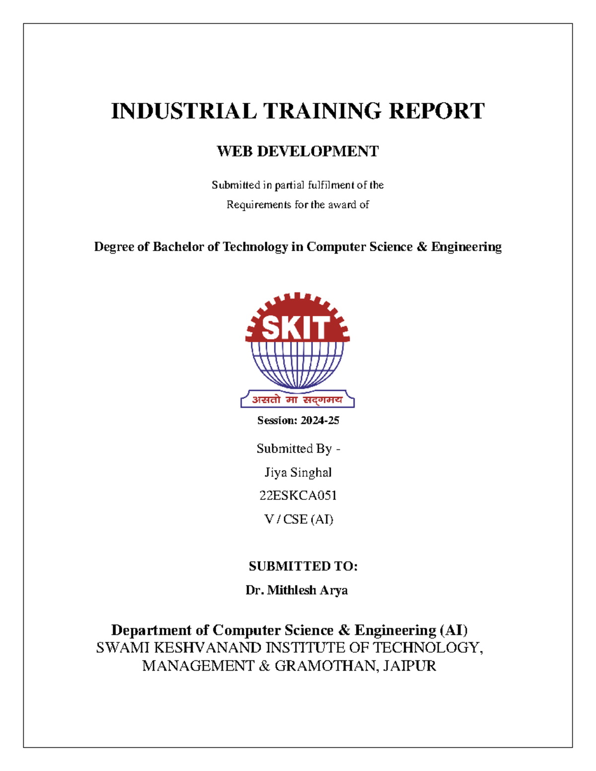 It report - helpfu; - INDUSTRIAL TRAINING REPORT WEB DEVELOPMENT ...