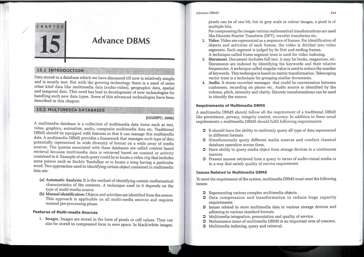 Rdbms Module 5 Advanced Databases - Advance DBMS 313 pixels can be of one bit, but in grey scale ...
