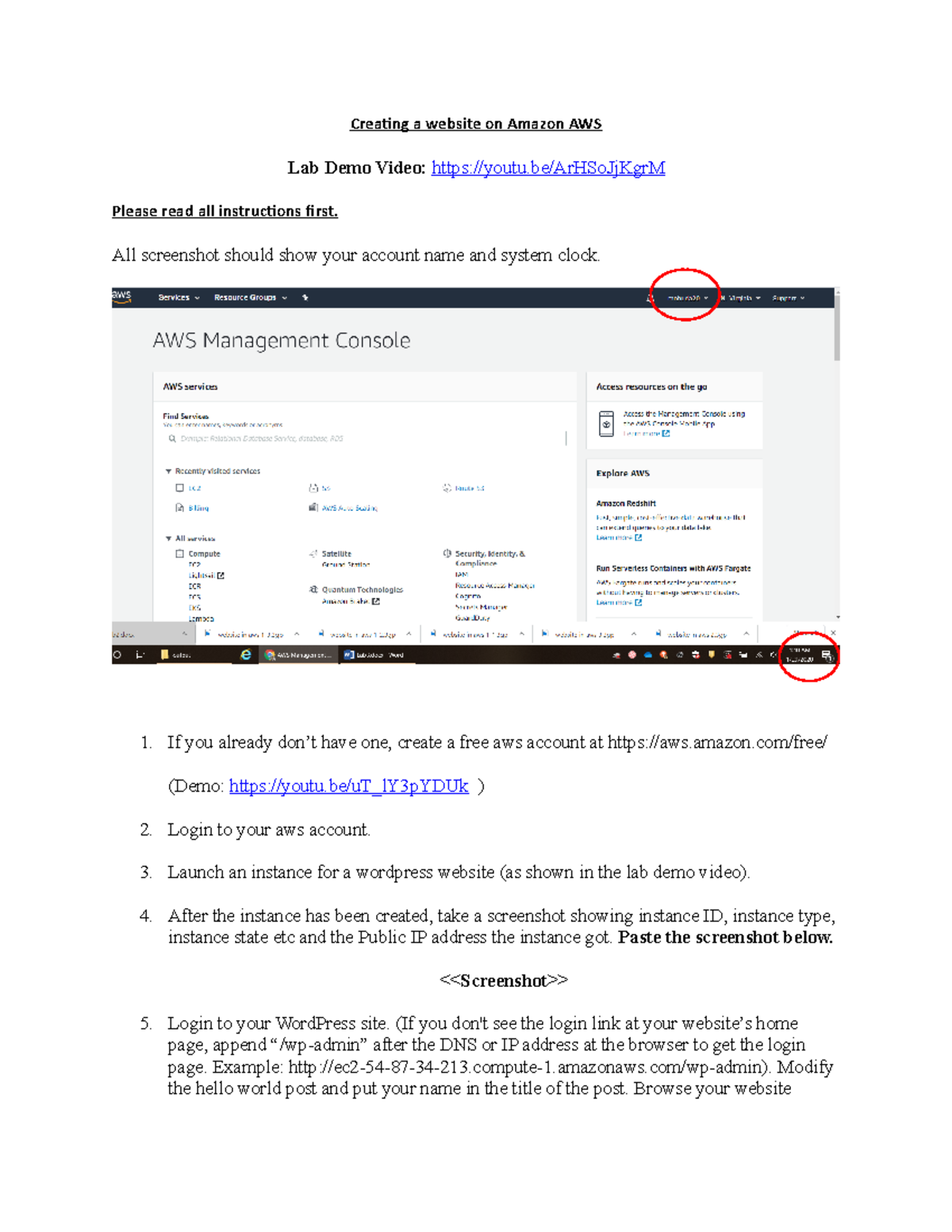 Lab3-Creating a website on Amazon AWS - Creating a website on Amazon ...