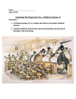 Political Cartoons Progressive Era Cartoon #5 - Name: Date: Exploring ...