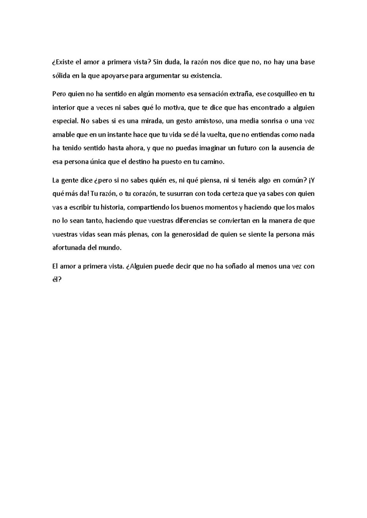 Amor a primera vista - NCDOKSPACNLKS - ¿Existe el amor a primera vista ...