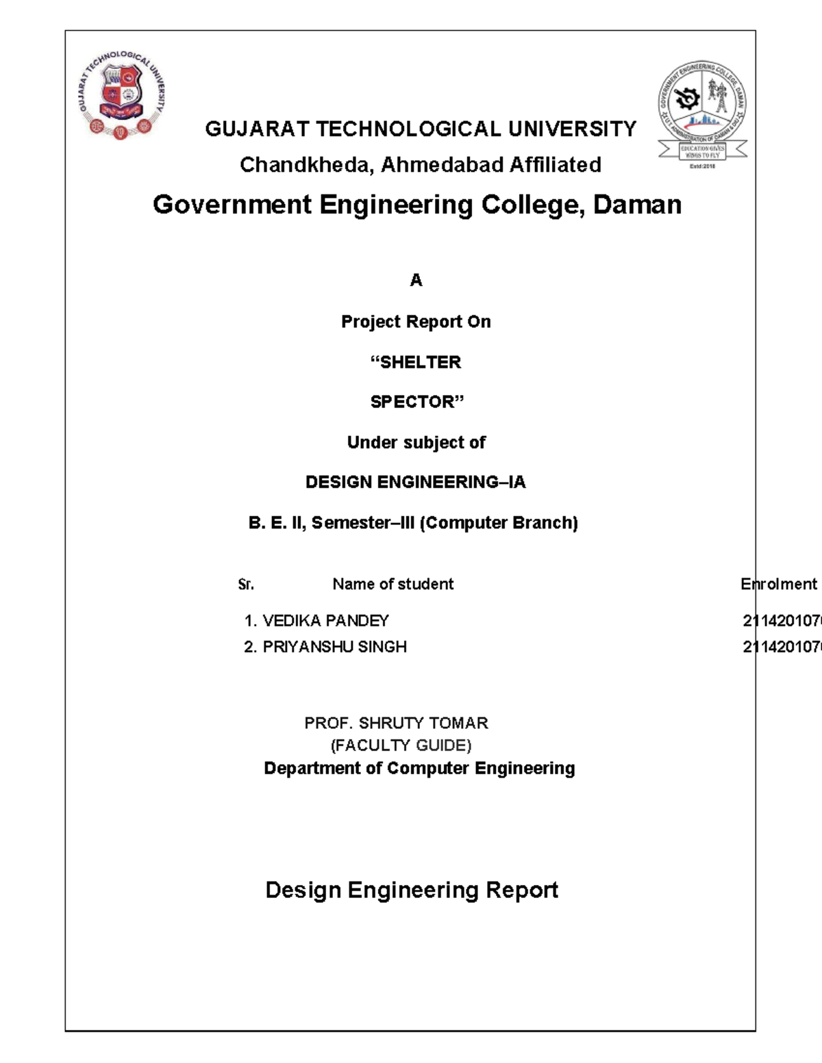 DE Report Tripmate - GUJARAT TECHNOLOGICAL UNIVERSITY Chandkheda ...