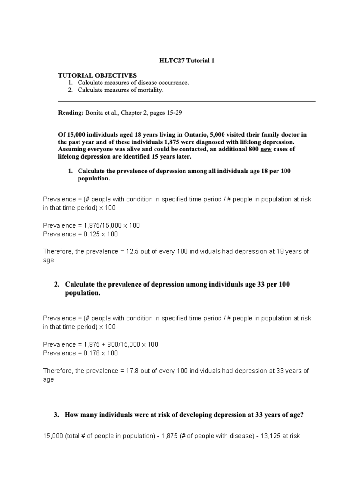 Hltc27 tutorial 1 worksheet - Prevalence = (# people with condition in ...