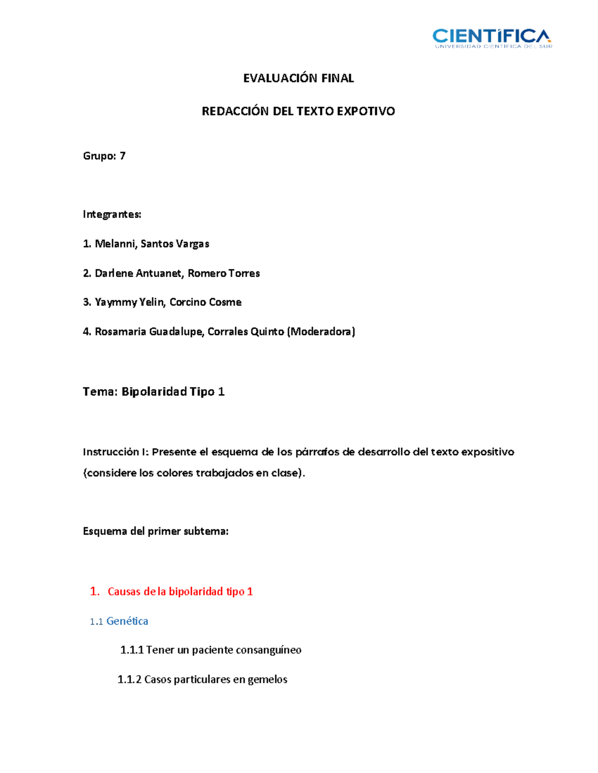 Formato de la evaluación final (EF)1 Lenguaje - EVALUACI”N FINAL REDACCI”N DEL TEXTO EXPOTIVO ...