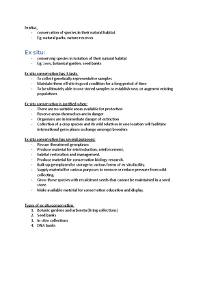 Lec - BIO375 Ex-situ animals small - Characteristics and functions of ...