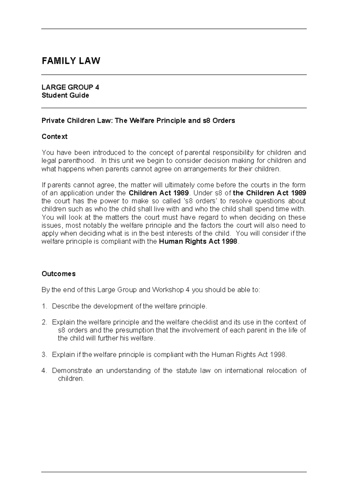 Fam lec 4 - Ulaw family law LLB lecture 4 - FAMILY LAW LARGE GROUP 4 ...