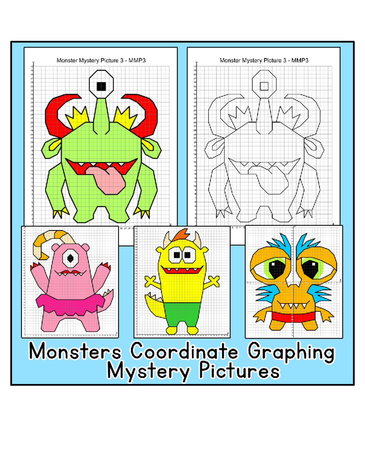 Document - good - Monsters Coordinate Graphing Mystery Picture ...