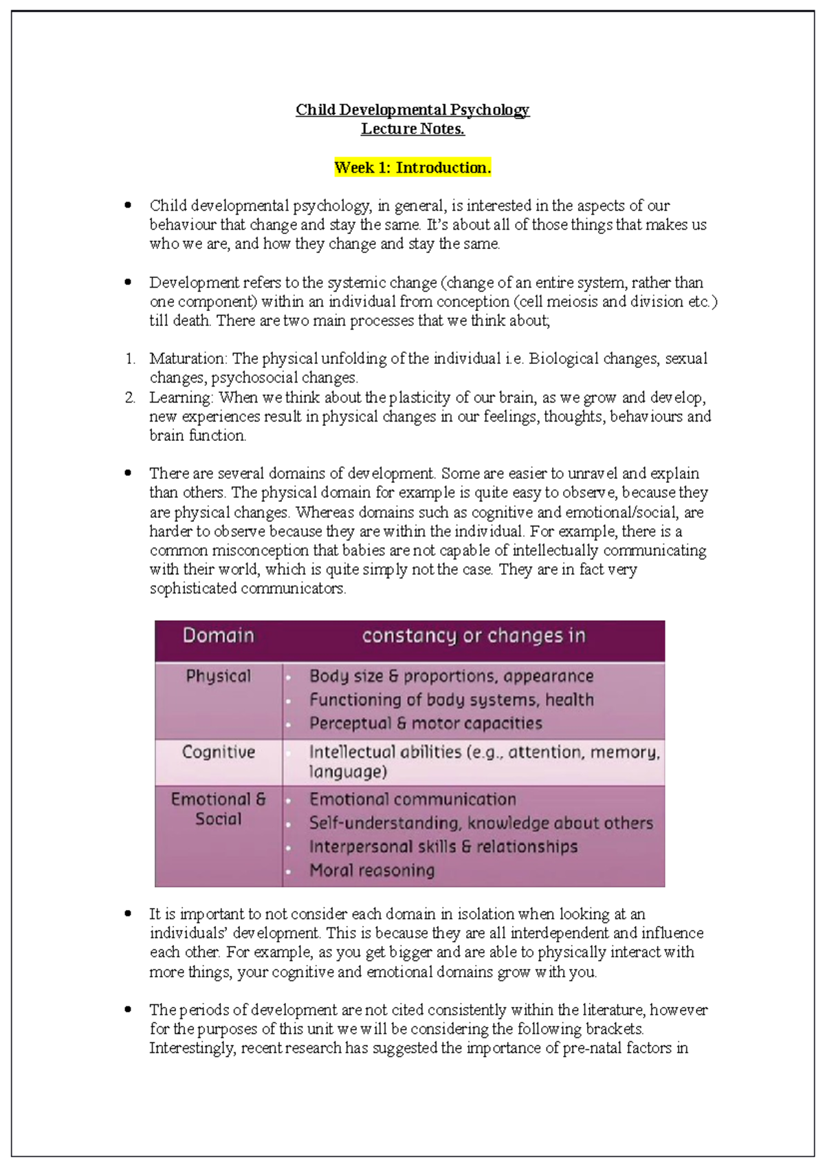 Child Developmental Psychology copy - Child Developmental Psychology ...
