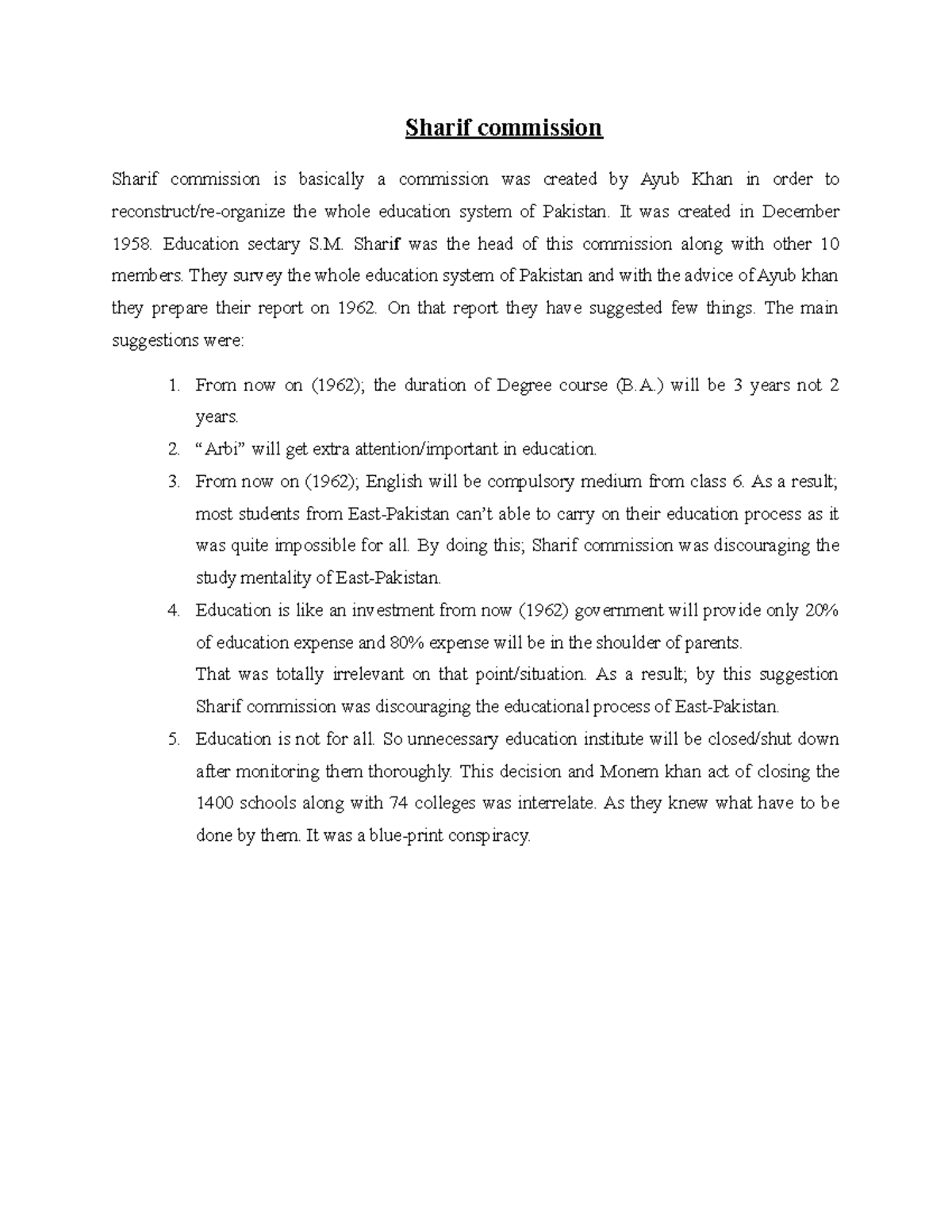 Sharif commission - Sharif commission Sharif commission is basically a ...