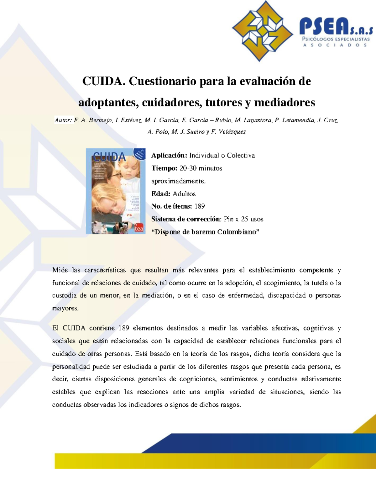 Cuida - ... - CUIDA. Cuestionario para la evaluación de adoptantes ...