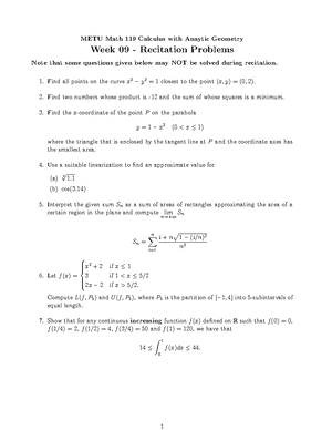Booklet of the year - Prepared by: Risha Last Updated: 2020 - 2021 [MATH 119 BOOKLET] Road to ...