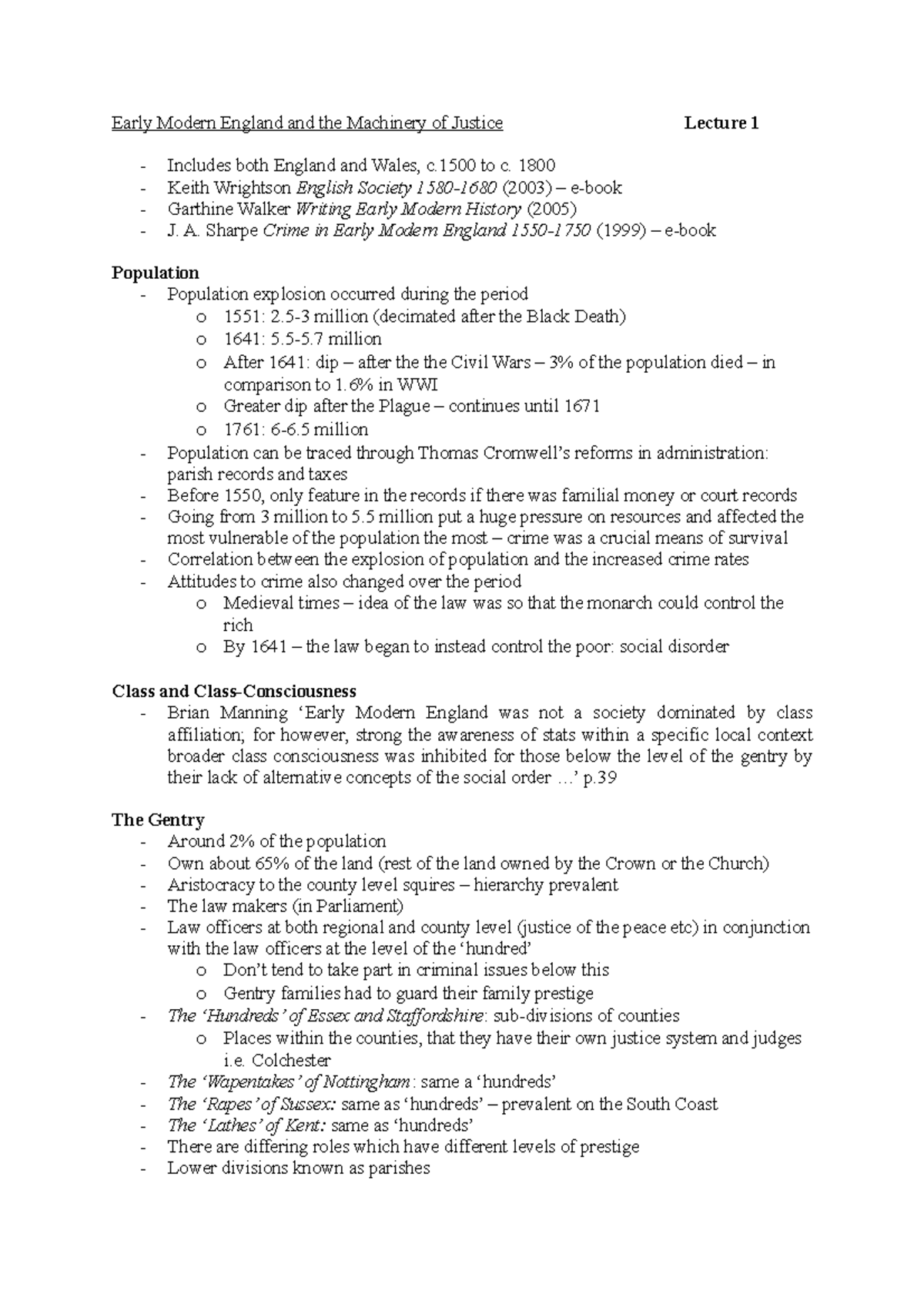 Communities, Crime and Punishment - Early Modern England and the ...