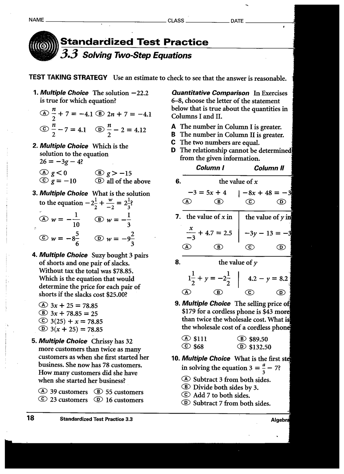 Scan 20221203 - algebra quizzes and answers - MTH 106 - Studocu