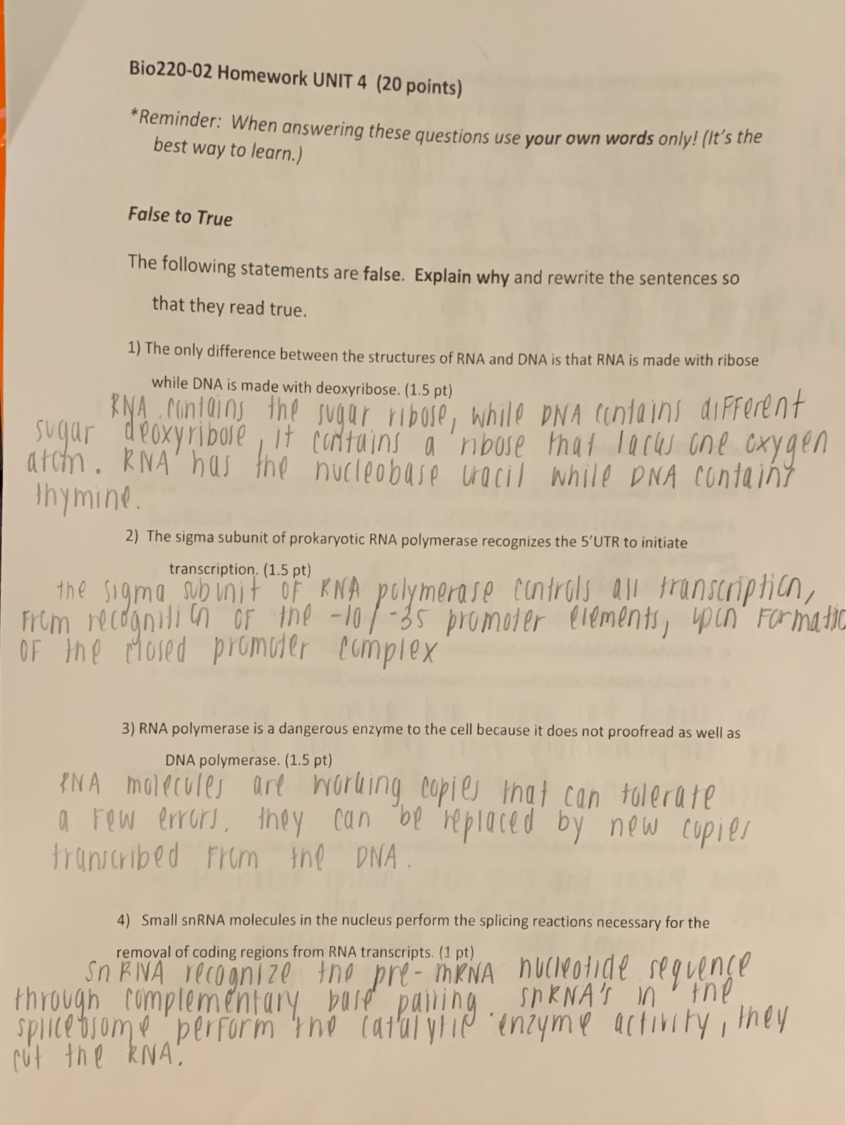 Unit 4 Hw - Homework - BIO 220 - Studocu