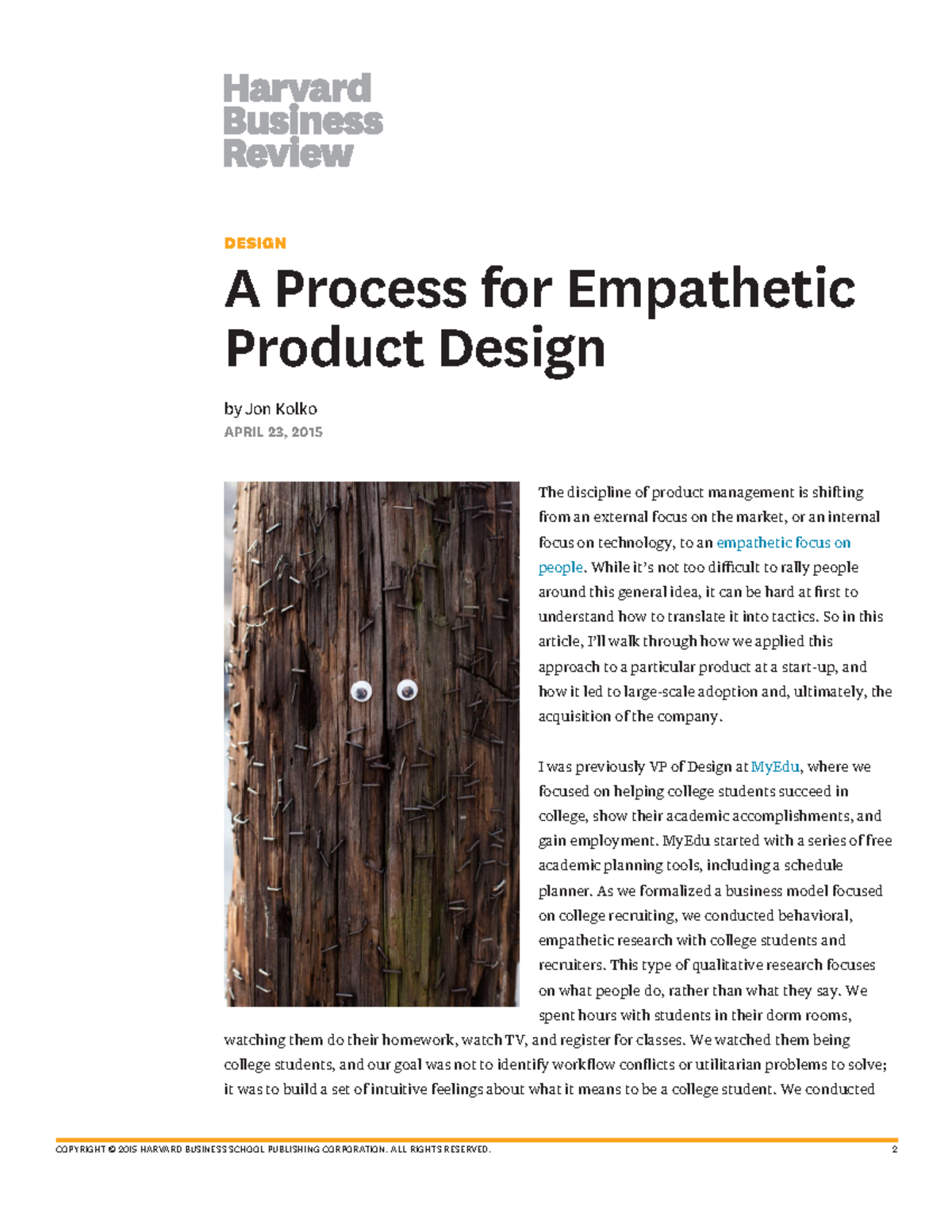 Process for Empathetic Product Design - DESIGN A Process for Empathetic ...