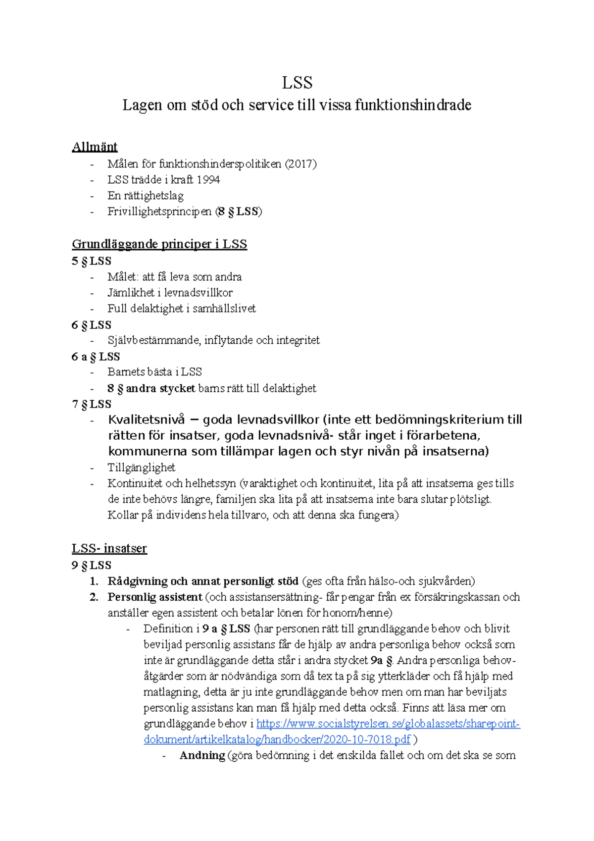 Föreläsning- LSS - LSS Lagen om stöd och service till vissa ...
