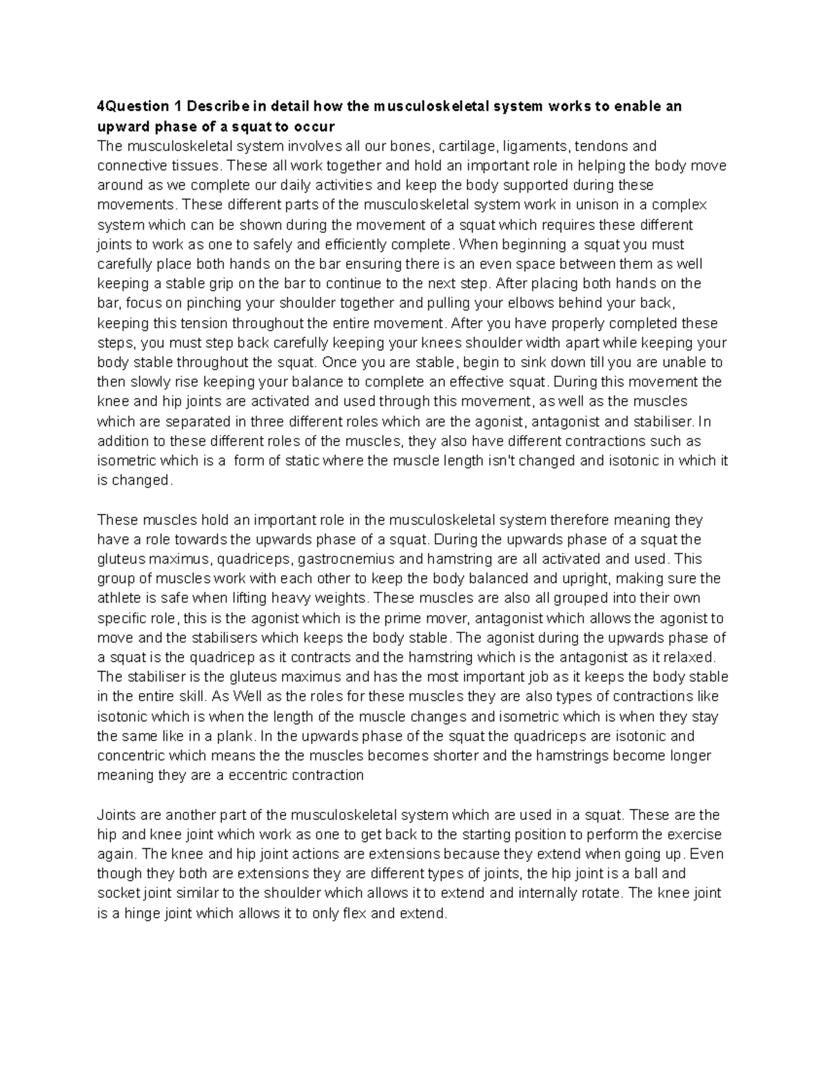 Pdhpe resubmit - WOrk - 4Question 1 Describe in detail how the ...